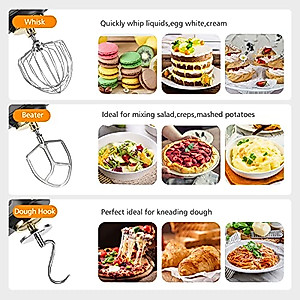 ZACME 7.4QT Commercial Stand Mixer 800W with Aluminum cast body and NSF Certified, Mixers Kitchen Electric Stand Mixer with 3 Stainless Steel Accessories, stand Mixer Use for household and Commercial