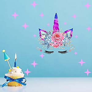 Mozamy Creative Unicorn Wall Decals Girls Wall Decals Nursery Wall Decor Girls Bedroom Decals Peel and Stick Wall Decals
