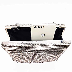 RomanticDesign Rhinestone Evening Bag Clutch Purses for Women Cocktail Party Wedding Glitter Handbag Clutches