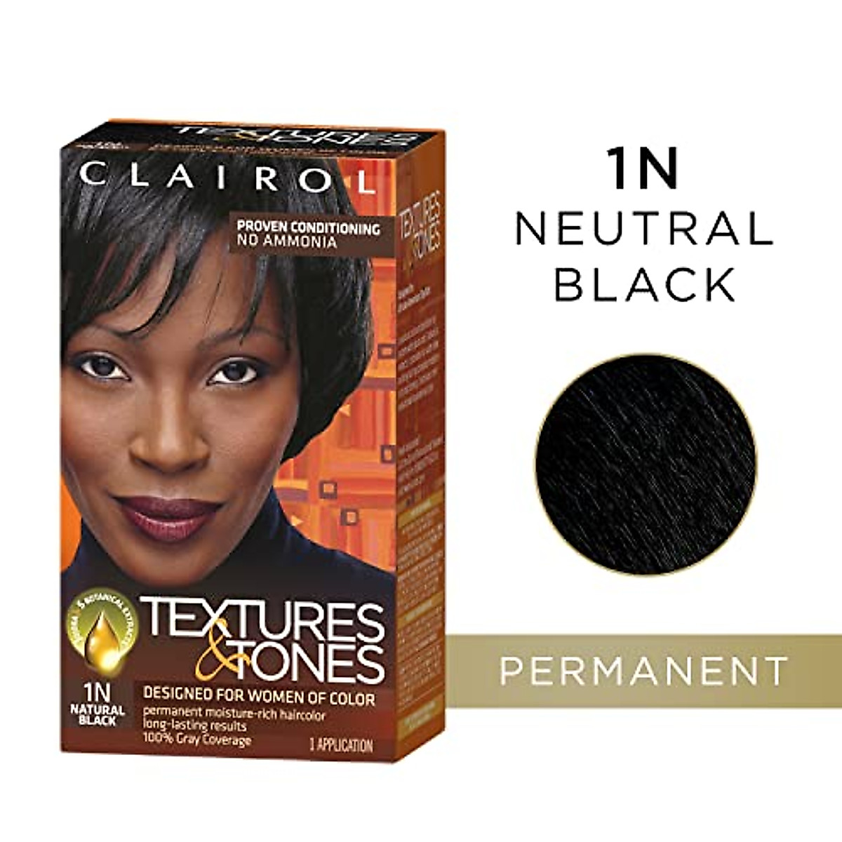 Clairol Professional Textures & Tones Hair Color 1n Neutral Black