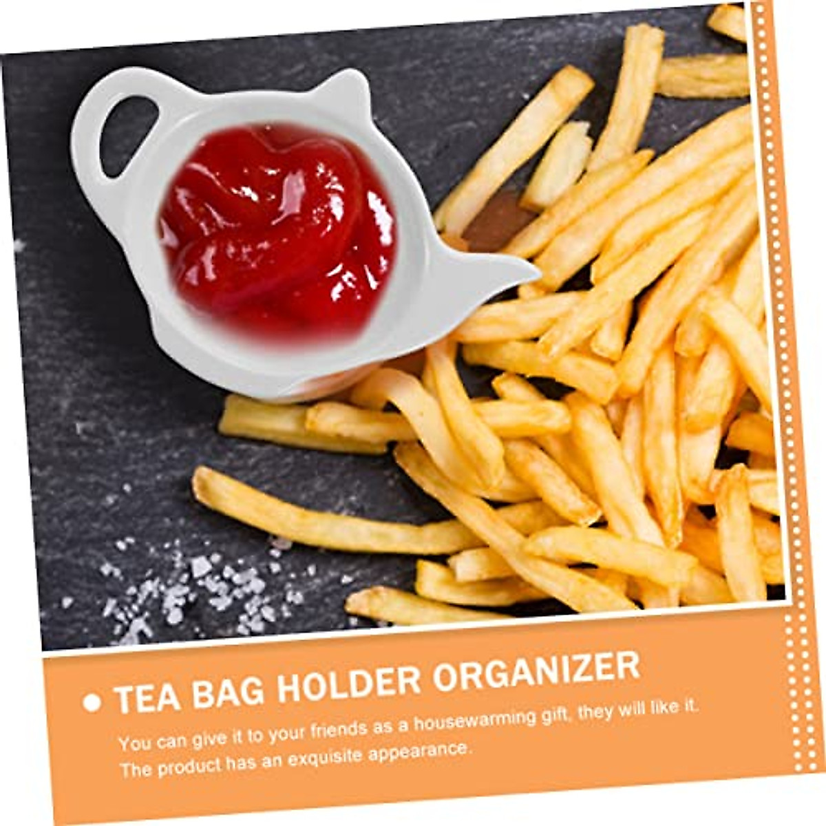 Holibanna 9 Pcs Tea Bag Saucer Pencils for Ceramic Coasters Snail Tea Bag Holder Tea Bag Squeezer Ceramic Tea Bag Plate Tea Packet Holder Tea Rack Kitchen Mini White Ceramics Seasoning