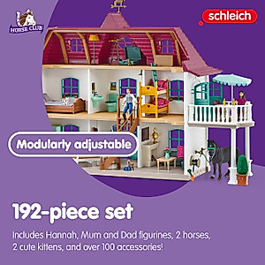 schleich HORSE CLUB — Lakeside Country House and Stable Horse Play Set, 192 Piece Detailed Doll House and Horse Toy Accessories for Girls and Boys Ages 5+