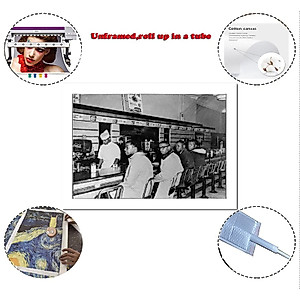 SUPERYUFENG Black History Greensboro Sit-in at Woolworth's February 2 1960 Poster Decorative Painting Canvas Wall Art Living Room Posters Bedroom Painting 16x24inch(40x60cm)