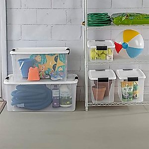 Sterilite 70 Quart (4 Pack) & 30 Quart (6 Pack) Clear Plastic Stackable Storage Container Bin Box Tote with White Latching Lid Organizing Solution