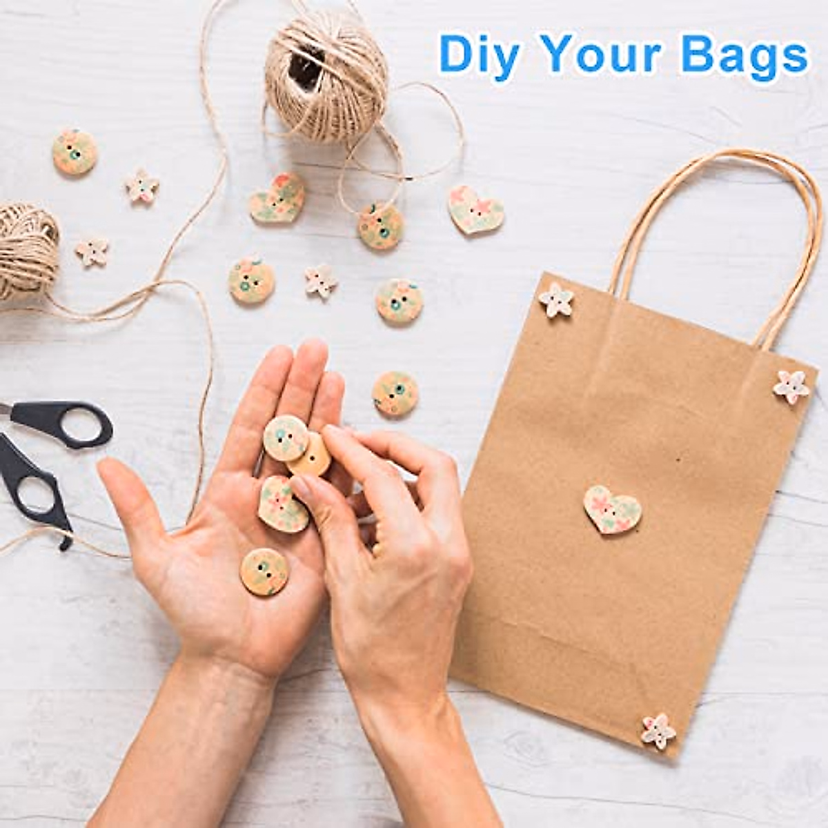 Brown Paper Bags 8x4.25x10.5 100Pcs Gift Bags Medium Size Paper Bags with Handles, Kraft Bags Bulk, Paper Shopping Bags, Gift Bags, Retail Bags, Paper Bags for Wedding Christmas Valentine Birthday Business