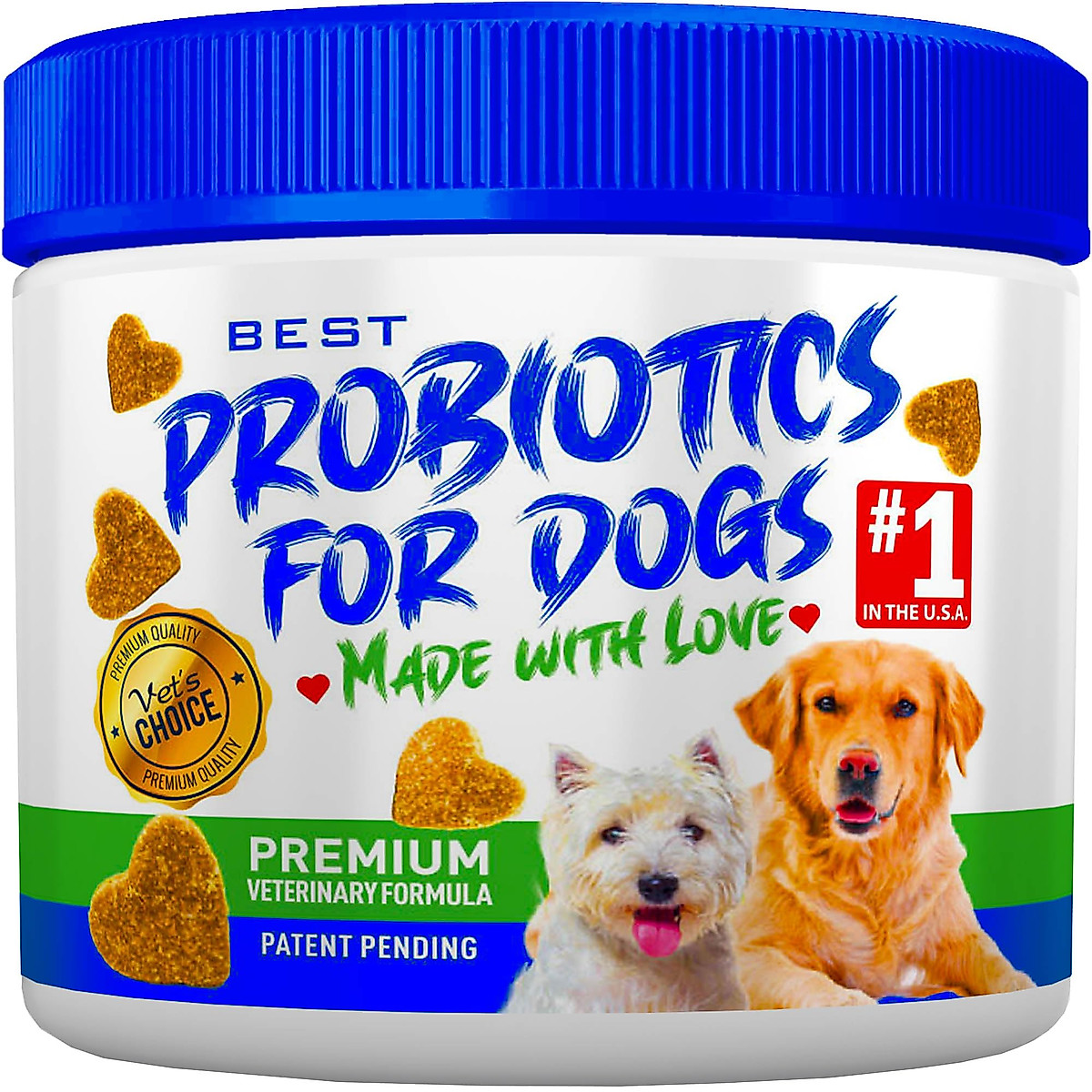 Probiotics for Dogs (1 Chew Per Day - 30 Day Supply) Soft Chews for Dog Digestive Health Prevents Diarrhea, Allergies. Probiotic for Healthy Stomach, Gut & Overall Wellbeing