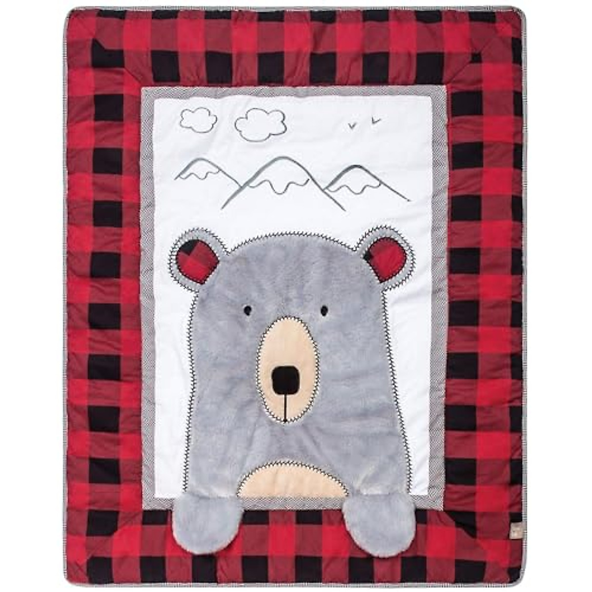 Trend Lab Peak-a-Bear 3 Piece Crib Bedding Set, Gender-Neutral Color Palette, Includes Quilt, Fitted Crib Sheet and Skirt