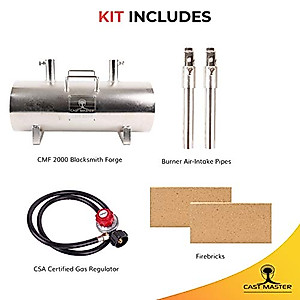 USA Cast Master Elite Portable Double Burner Propane Forge Blacksmith Farrier Caster Deluxe KIT Jewelry Large Capacity Knife and Tool Making