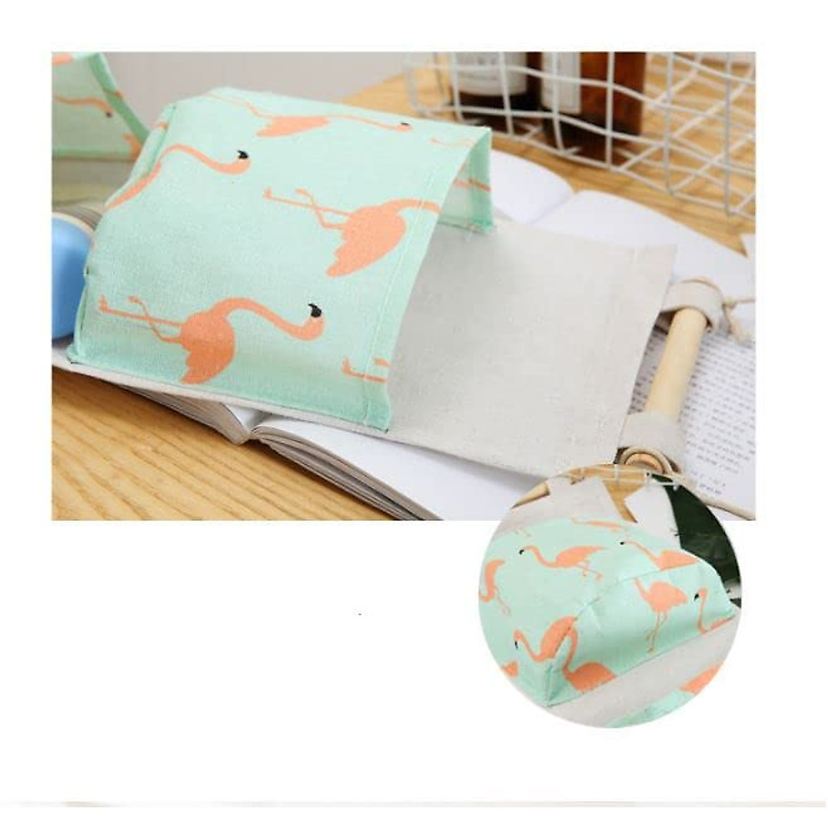 Fabric Wall Hanging Organizer with Three Pockets and Waterproof Lining - Bear Pink