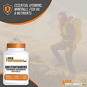 BulkSupplements.com Multivitamin for Women Softgels - Women's Multivitamin with Iron, Multimineral Supplement, with Fish Oil - Gluten Free, 1 Softgel per Serving, 300 Count (Pack of 1)