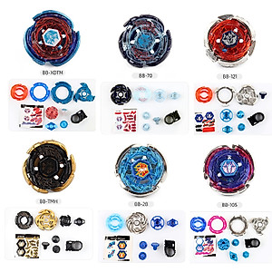 Gyros 6 Pieces Pack, Battling Tops Metal Fusion Starter Set with Stickers Two Launchers Gift Idea Toys for Boys Kids Children Age 6+…