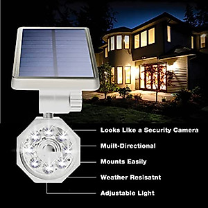 Bell+Howell Bionic Spotlight White Solar Outdoor Lights with Motion Sensor Super Bright 8 Bulb LED Lights Waterproof Landscape Security Lights for Patio Garden Solar Lights Outdoor As Seen On TV