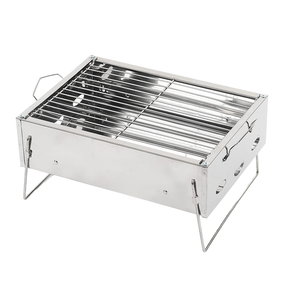 Premium Foldable Stainless Steel BBQ Grill - Portable Charcoal Grill for Outdoor Picnics, Camping, and Cooking Adventures