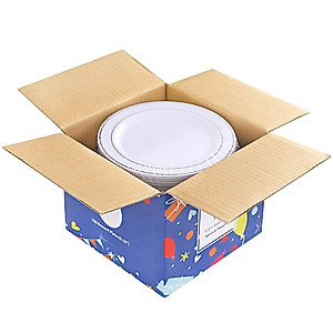 bUCLA 100Pieces Silver Plastic Plates -6.25inch Disposable Salad/Dessert Plates- White with Silver Rim Premium Hard Plastic Appetizer Plates/Small Cake Plates for Weddings,Parties&Christmas