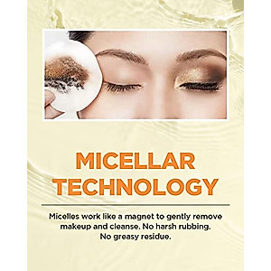 UGARDEN Power Vitamin C Micellar Cleansing Water, pH5.5 Rinse-Free Perfect Facial Makeup Remover, Hydrates & Brighten Skin, Dermatology Tested for Sensitive Skin, 16.9 fl.oz.