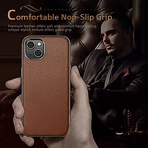 LOHASIC Designed for iPhone 13 Case, Luxury Leather Premium Business Classic Cover Non Slip Soft Grip Protective Men Women Phone Cases Cover Compatible with iPhone 13 6.1" 2021 5G - Brown