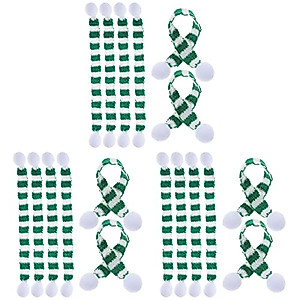 LUOZZY 18Pcs Mini Doll Scarf St. Patrick's Day Mini Scarf Knitted Santa Scarf for Wine Bottle St. Patrick's Day Party Supplies (Green White, 1 * 23cm)