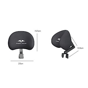 Office Chair Headrest Attachment Universal, Head Support Cushion for Any Desk Chair, Elastic Sponge Head Pillow for Ergonomic Executive Chair, Adjustable Height & Angle Upholstered, Chair Not Include