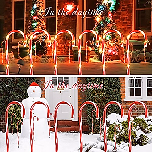 12 Pcs 36 Inch Giant Christmas Candy Cane Pathway Markers Lights, LED Outdoor Decorations, Extra Large Yard Pathway Stake Lights for Lawn Garden Driveway Walkway Xmas Decor