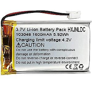 DC 3.7V 1600mAh 103048 Rechargeable Polymer Lithium ion Battery Replacement for DIY 3.7-5V Electronic Product, Mobile Energy Storage Power Supply