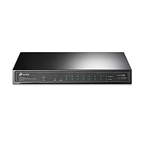 TP-Link 8 Port Gigabit PoE Switch | 8 PoE+ Ports @63W, w/ 1 Uplink Gigabit Port + 1 SFP Slot | Desktop/Wall-Mount |(TL-SG1210P) (Renewed)