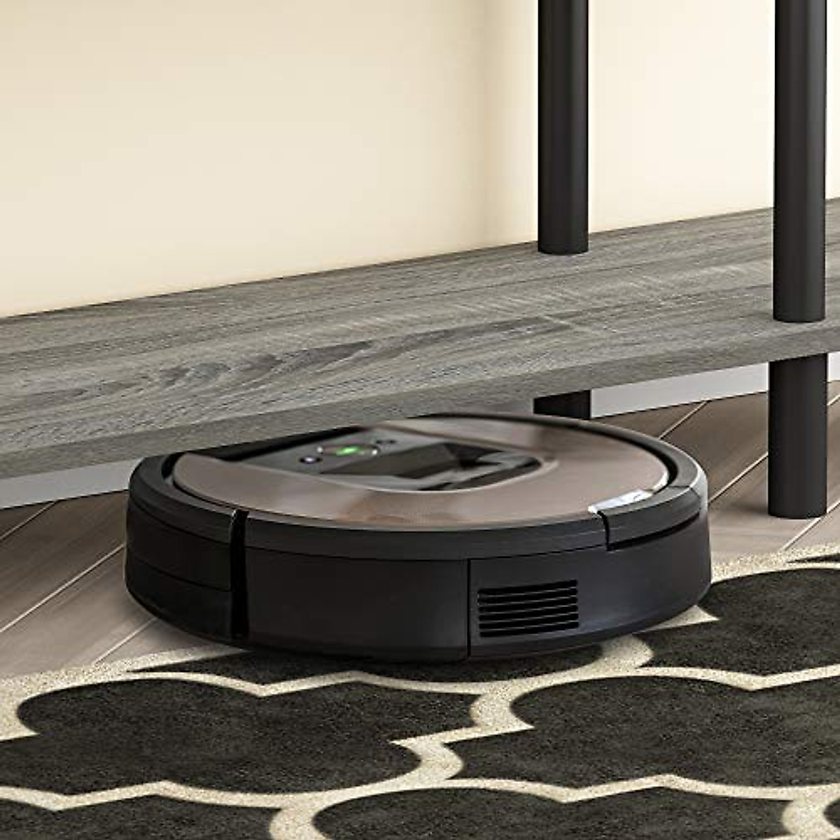 Furinno Turn-N-Tube 4-Tier Wide Display Shelf, French Oak Grey/Black