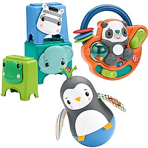 Fisher-Price Hello Hands Play Kit, Curated Gift Set of Activity Toys for Infants Ages 6 Months and Up