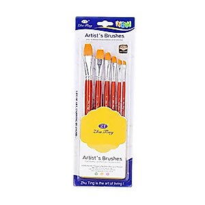 NUOBESTY 6pcs Set Oil Paint Brush Set Hair Brush Water Coloring Paint Set Oil Brush Set Acrylic Painting Brush Watercolor Brushes Acrylic Brush Oil Paintbrush Combination Red Pole