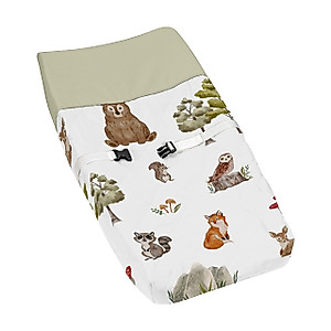 Sweet Jojo Designs Woodland Forest Animals Boy Girl Gender Neutral Unisex Baby Changing Pad Cover Infant Newborn Diaper Table Change Mat Sheet Animal Friends Brown Bear Fox Hedgehog Deer Watercolor