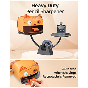 ZMOL Electric Pencil Sharpener,Heavy Duty Pencil Sharpeners for School and Classroom,Cute Automatic Pencil Sharpener Plug in for Kids,Auto-Stop Feature for No.2 and Colored Pencils