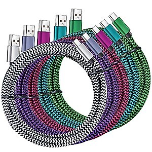 QQLIKE USB Type c Cable, 5 Pack (6FT) Nylon Braided USB C Cable 3A Fast Charging Cord for Samsung Galaxy S9 S8 Note 9 Note 8 Galaxy Note 20 10 S21 S20 S10 Plus C Cord Type C Cable