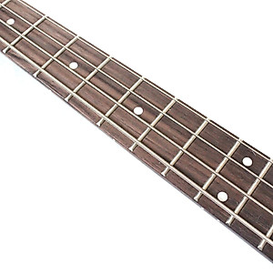 Batking Travel Bass Guitar, Headless Electric Bass 4 Strings in Black Color with Gigbag