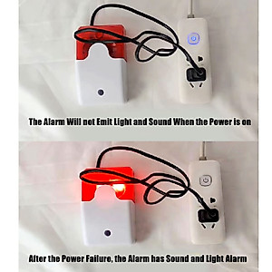 Power Failure Alarm, 220V LED Indicator Smart 120db Wall Mounted Automatic Power Cut Failure Alerter Outage Alarm Warning Siren