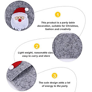GALPADA 4Pcs Christmas Silverware Holder Pocket Tableware Cutlery Organizers Felt Xmas Santa Claus Fork Spoon Flatware Bags Christmas Dinner Table Decor