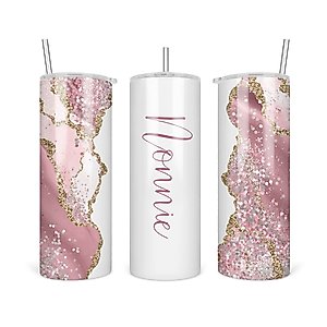 HTDesigns Nonnie Tumbler For Grandma For Mother's Day - Nonnie Travel Mug - Grandma Tumbler For Mother's Day - Cute Mother's Day Gift White 20oz