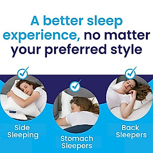 Sidney Sleep Bed Pillow for Side and Back Sleepers - Adjustable Filling - Memory Foam Pillow for Neck and Shoulder Pain - Customizable Loft - Queen Size - Additional Foam Bag Included (Grey)
