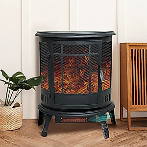 C-Hopetree 25 inch tall Portable Electric Wood Stove Fireplace with Flame Effect, Freestanding Indoor Space Heater with Remote