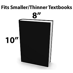 Book Sox Stretchable Book Cover: Standard Size Solid Black. Fits Smaller/Thinner Hardcover Textbooks up to 8x10. Easy to Install, Adhesive-Free, Nylon Fabric Protector for School. Wash & Re-Use!