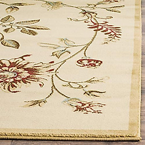 SAFAVIEH Lyndhurst Collection Area Rug - 8'9" x 12', Ivory & Multi, Traditional Floral Design, Non-Shedding & Easy Care, Ideal for High Traffic Areas in Living Room, Bedroom (LNH552-1291)
