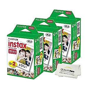 Fujifilm INSTAX Mini Instant Film 6 Pack = 60 SHEETS (White) For Fujifilm Mini 8 and Mini 9 Cameras