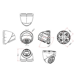 Sinis 8MP Security Analog Dome Camera,TVI/AHD/CVI/960H, 100ft IR/Colorfull Night Vision, IP67 Outdoor Waterrproof, 2.8mm Fixed Lens, White Turret Camera, Default 8MP TVI Output