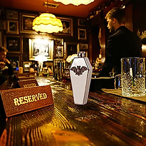 AORCMITN Coffin Bat Flask With Funnelfor Liquor For Men Women Drinking Whiskey Alcohol Stainless Steel Flasks (Silver- 3.5oz)