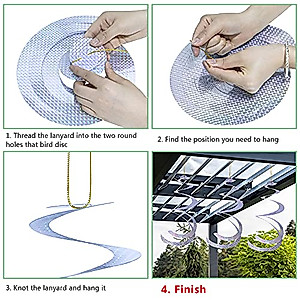 3 Pack Spiral Reflectors Bird Blinder Spinner, Bird Repellent Disc, Bird Reflective Disks, Keep Birds Away Bird Deterrent Devices Scare disc