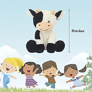 BSVOME 9 inches Cow Stuffed Animal Soft Plush Cute Cow Doll for Boys Girls