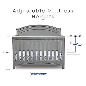 Simmons Kids SlumberTime Emma Convertible Crib N More, Grey
