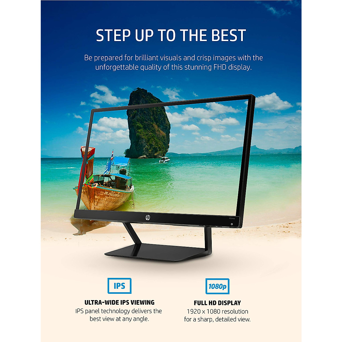 HP Pavilion 22CWA 21.5 IPS LED Monitor 1920x1080 Full HD HDMI VGA (Renewed)