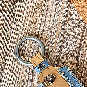 HIBEYO Leather Smart Key Fob Case Compatible with Volvo XC40 XC60 XC90 S90 V90 Car Key Fob Cover Remote Keyless Entry Full Protection Shell 2019 2021 Keychains Auto Accessories Holder Protector-Brown