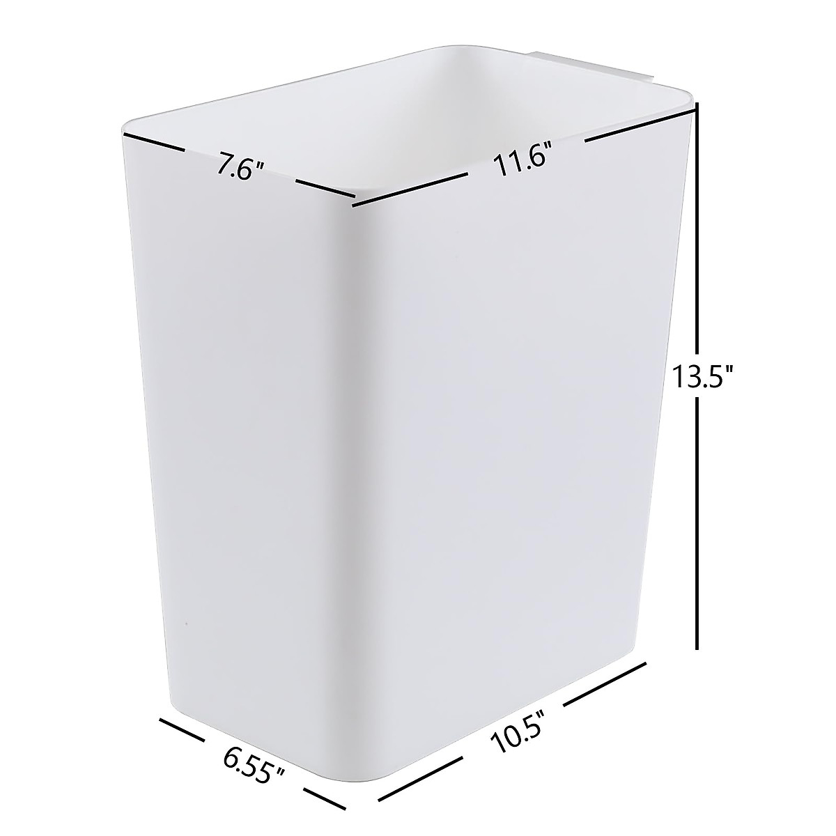 Xyskin 3 Pack Plastic Trash Wastebasket, Garbage Cans, Deskside Garbage Bin, White, 4.5 Gallon