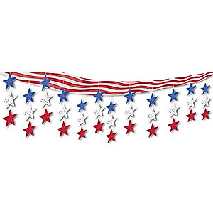 Stars & Stripes Ceiling Decor (red, white, blue) Party Accessory (1 count) (1/Pkg)