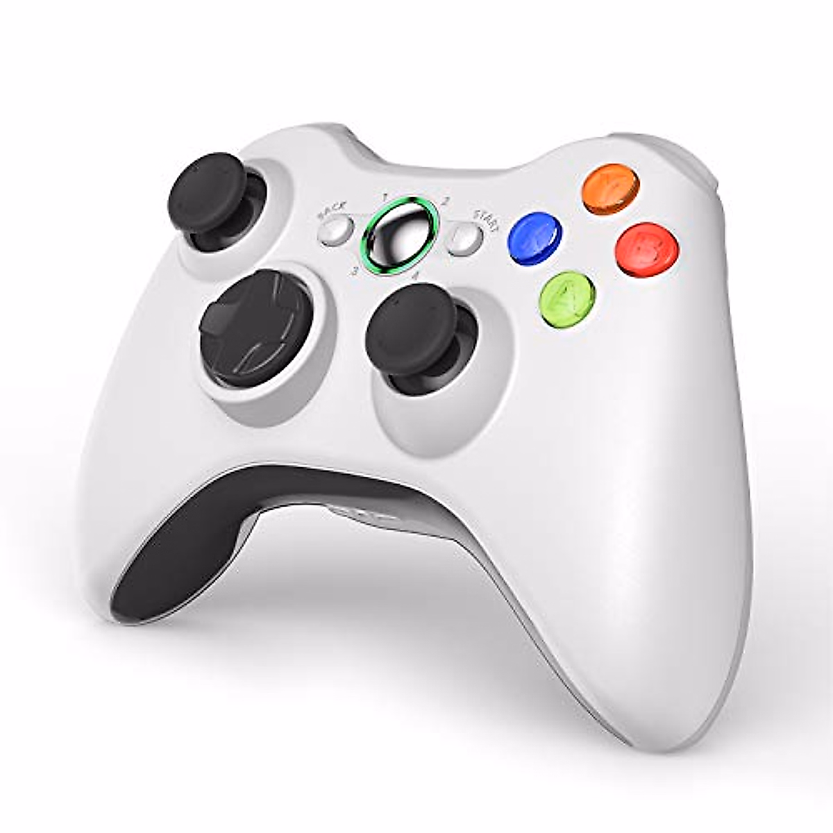 VOYEE Wireless Controller Compatible with Microsoft Xbox 360 & Slim/PC Windows 10/8/7, with Upgraded Joystick/Double Shock (White)